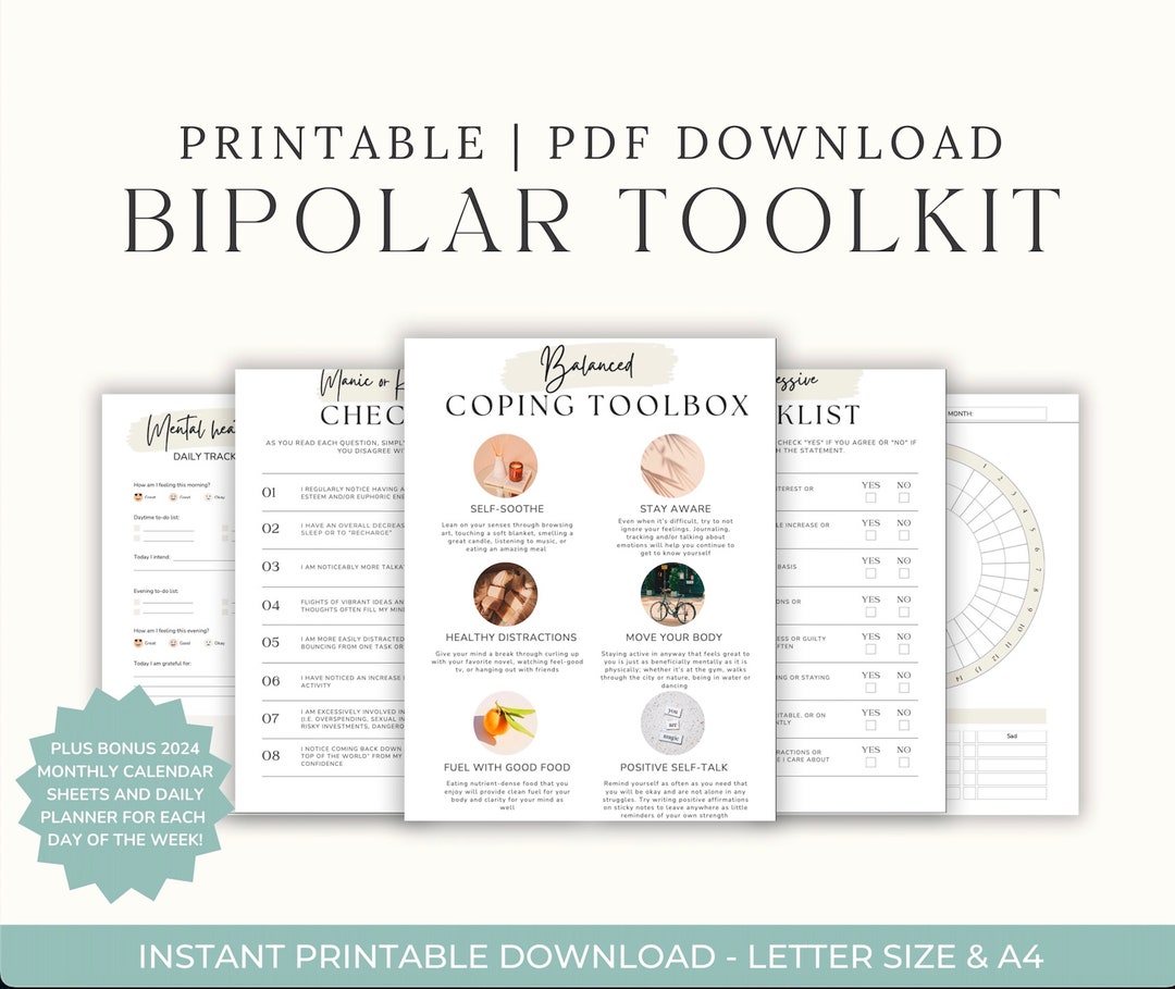 Self Care Planner Checklist for Mentalhealth Bipolar Bundle - Etsy