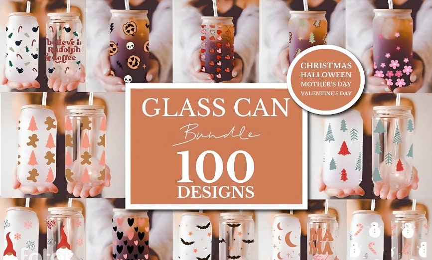 Big Glass Can Wrap SVG Bundle Glass Can Bundle - Etsy