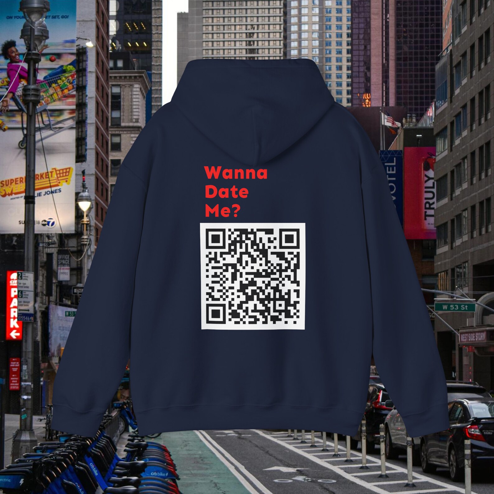 Wanna Date Me QR Code Hoodie Instagram Hoodie Personalized QR Code ...