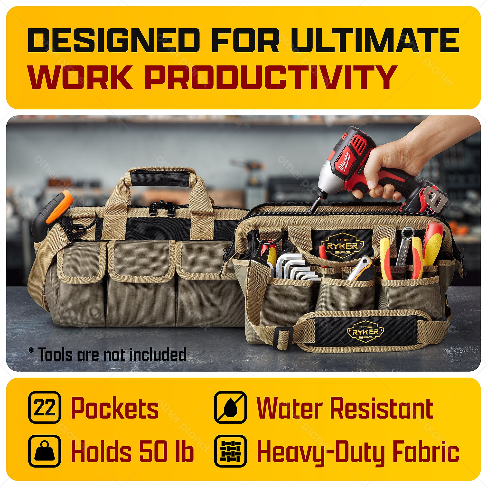 The Ryker Bag 14-inch Tool Bag Organizer Small Tool Bag. Heavy Duty ...