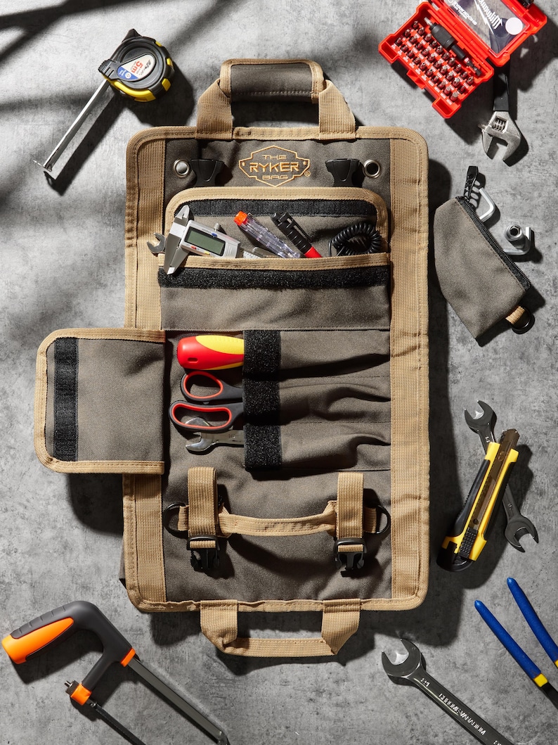 The Ryker Bag Accessible Pockets Tool Roll Organizer - Small Tool Bag W ...