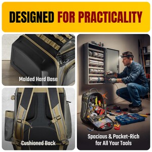 Tool Backpack + Prostand – 48-pocket Heavy-duty Tool Bag & 26-pocket ...