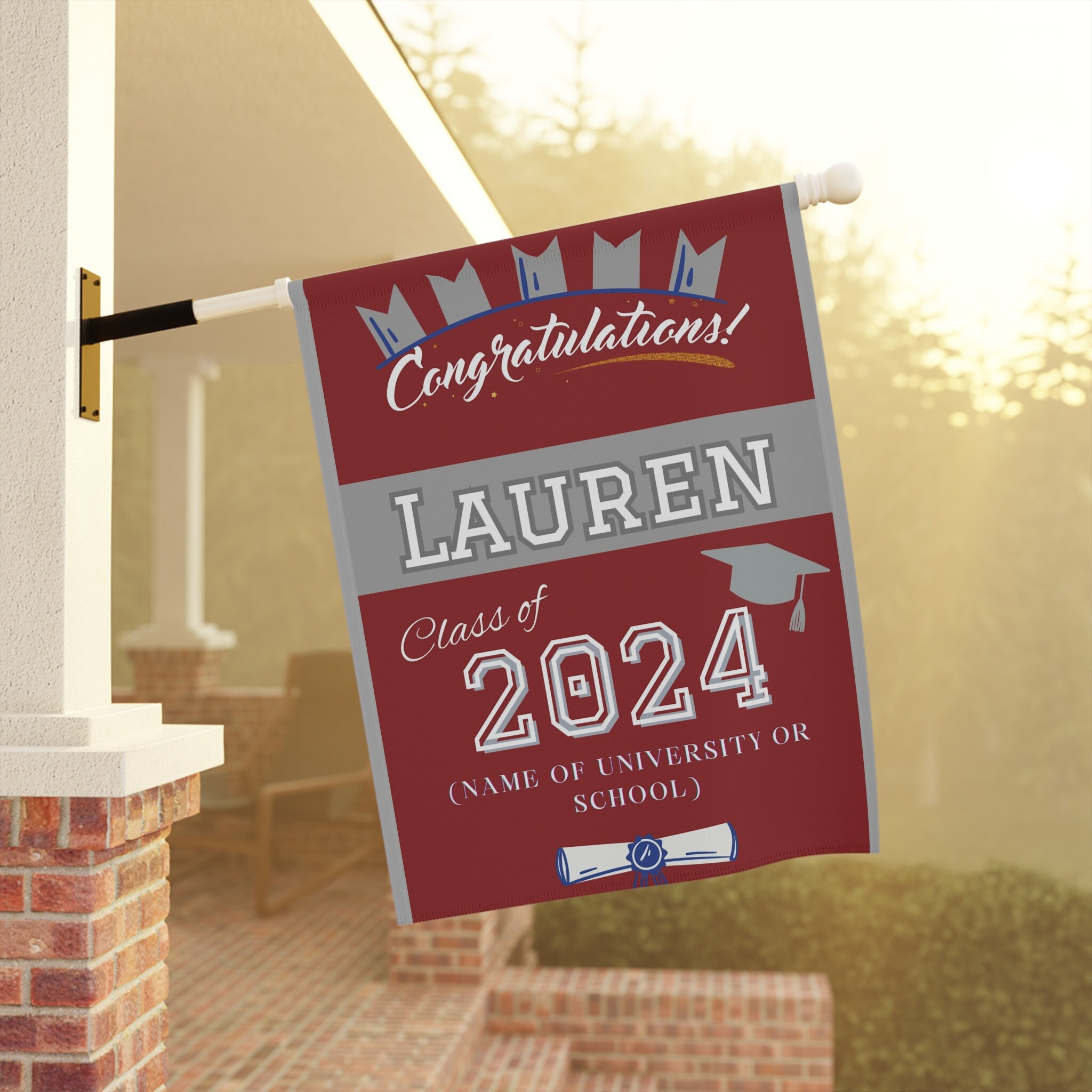 Custom Graduation Yard Sign, Custom College Flag, Personalized ...