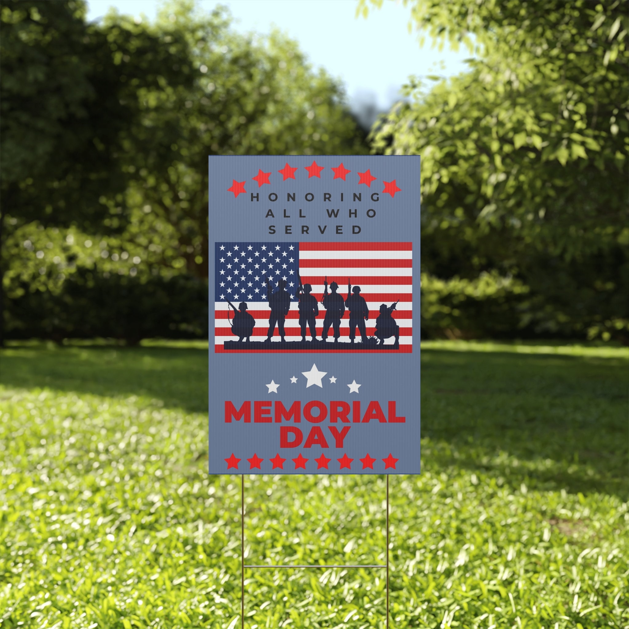 Custom Memorial Day Yard Sign, Memorial Day Flag Decor, Fallen Heroes ...