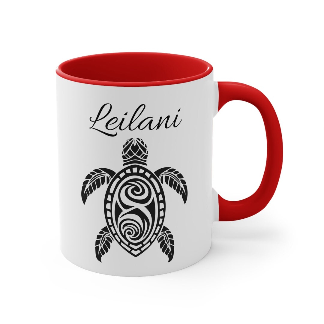 Personalized Hawaiian Honu Coffee Mug, Samoan Tribal Mug, Turtle Coffee ...