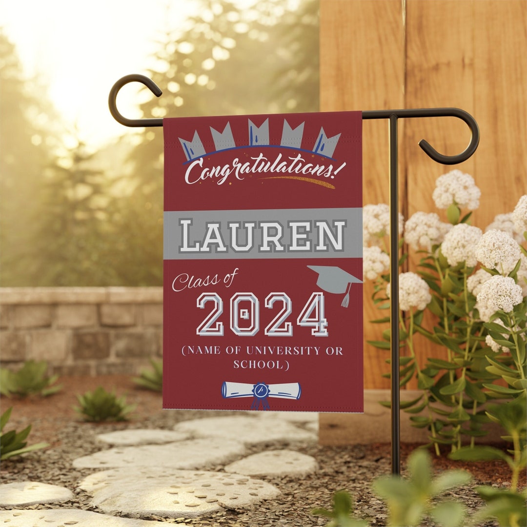 Custom Graduation Yard Sign, Custom College Flag, Personalized ...