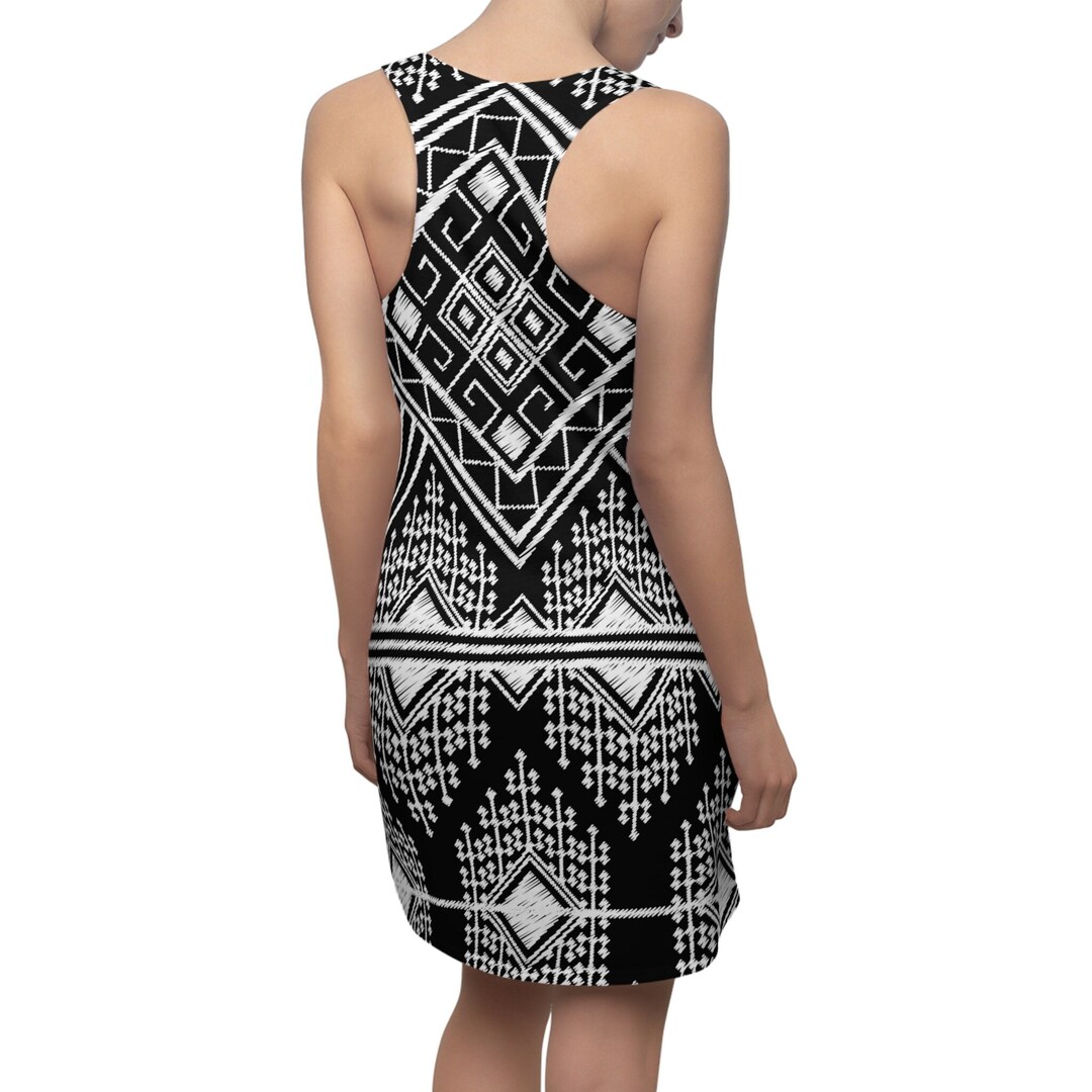Black and White Racerback Dress: Sporty Summer All Over Print - Etsy