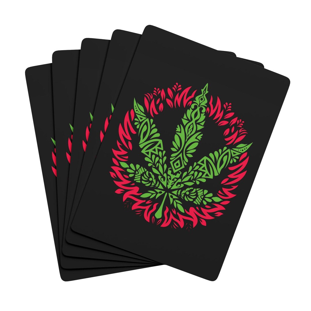 Marijuana Leaf Playing Cards, Custom Design Poker Deck - Etsy