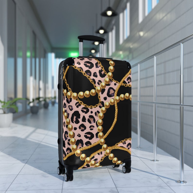 Personalized Pink Leopard Rolling Suitcase: Custom Carry-on Luggage - Etsy