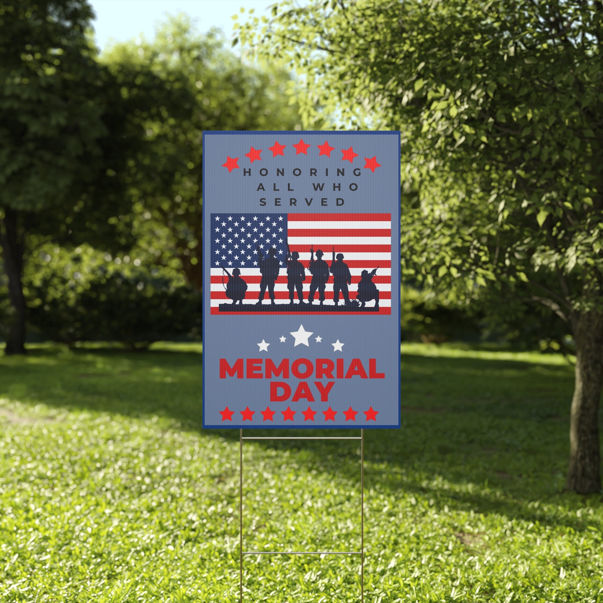 Custom Memorial Day Yard Sign, Memorial Day Flag Decor, Fallen Heroes ...