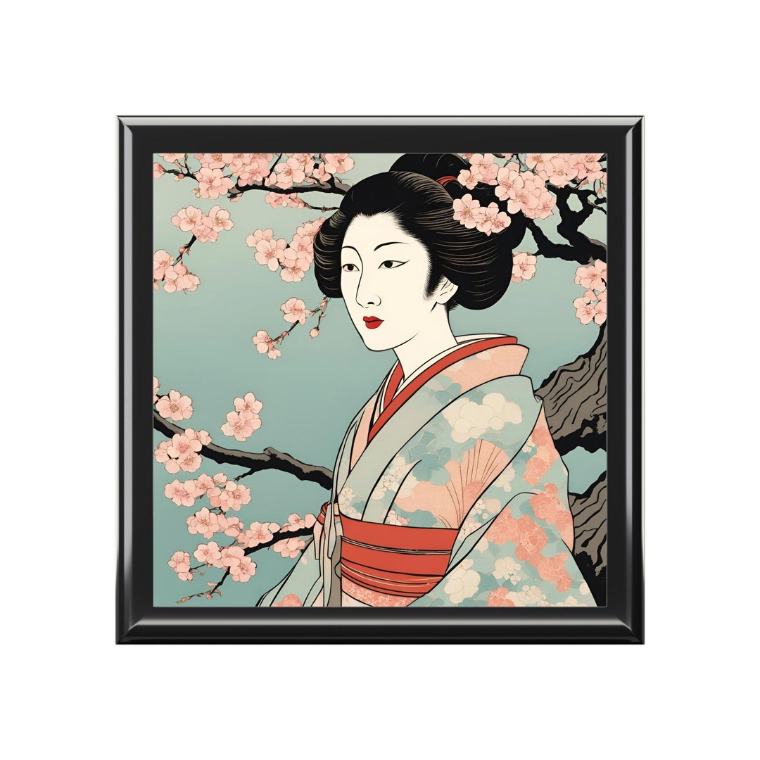 Japanese Jewelry Box, Japanese Art Box, Vintage Asian Jewelry Case ...