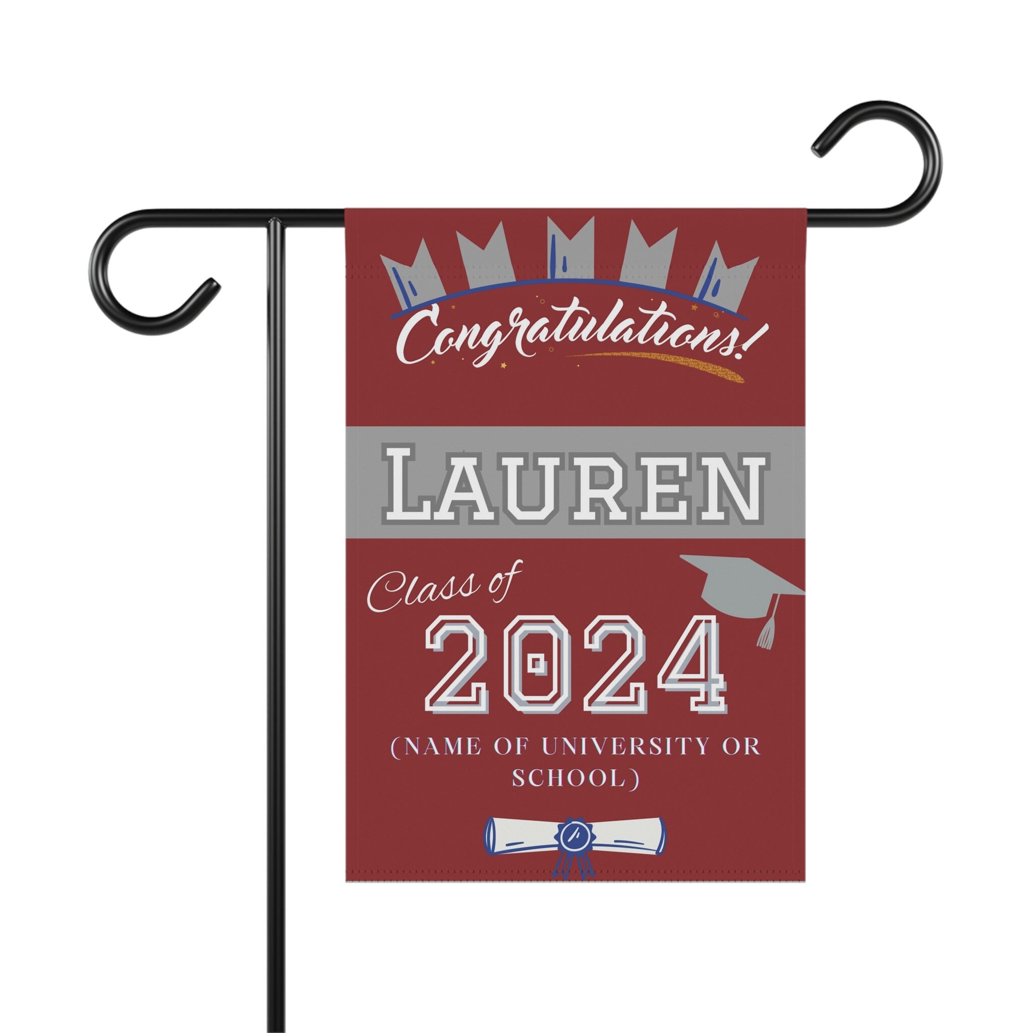 Custom Graduation Yard Sign, Custom College Flag, Personalized ...
