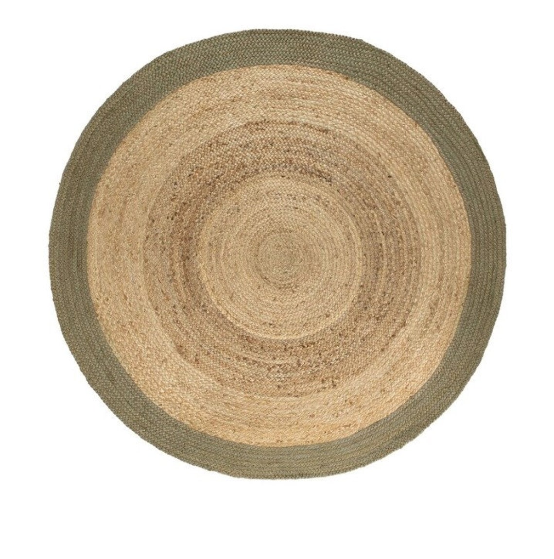 Braided Jute Rug Olive Green Jute Round Rug 90cm 150cm 200cm 250cm Hand ...