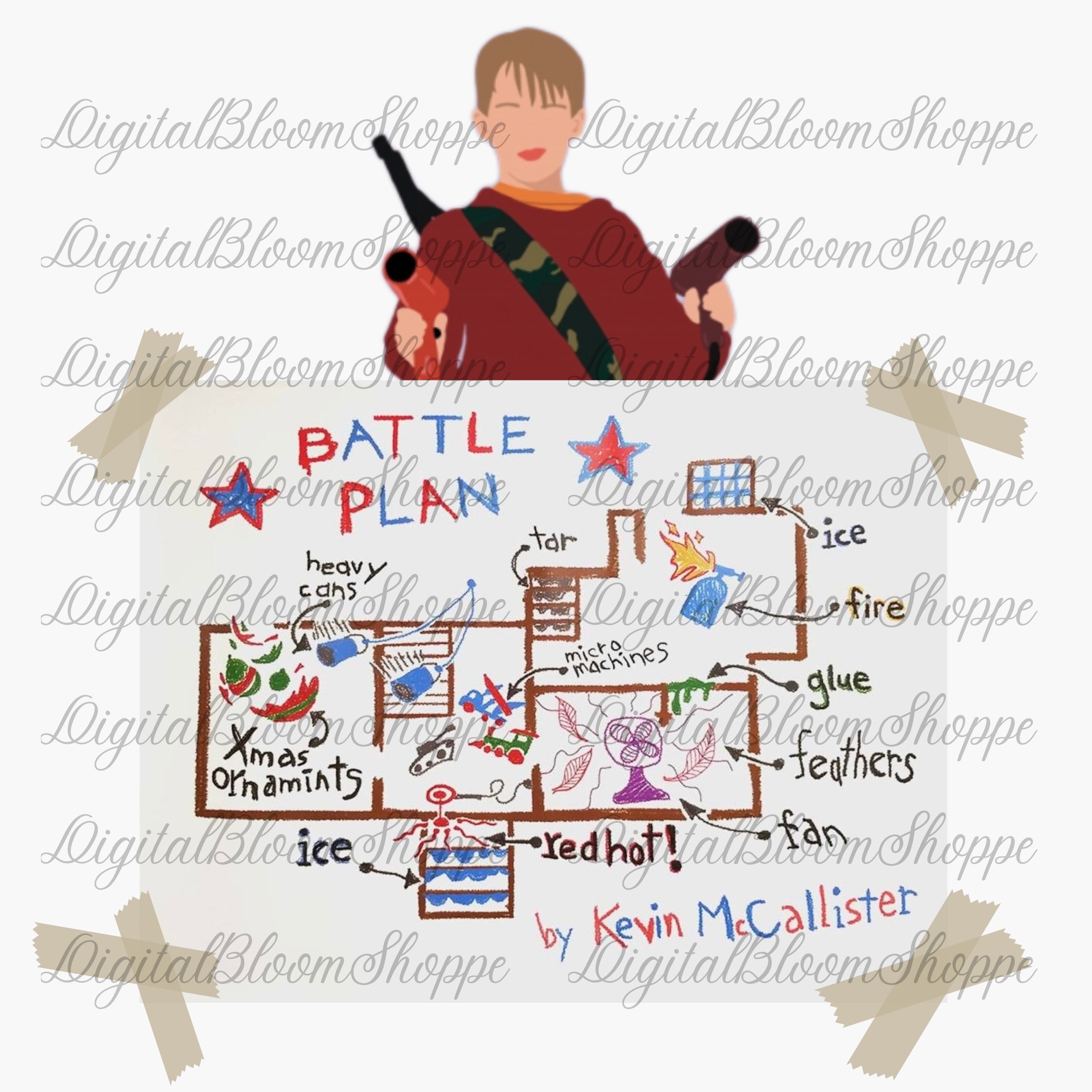 Home Alone Battle Plan Funny Christmas PNG File/ Sublimation/ DTF - Etsy
