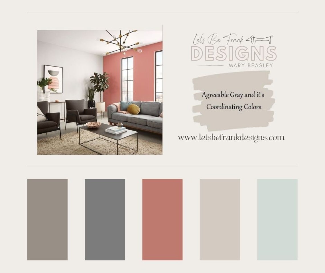 Coordinating Color Palette - SW Agreeable Gray - Etsy