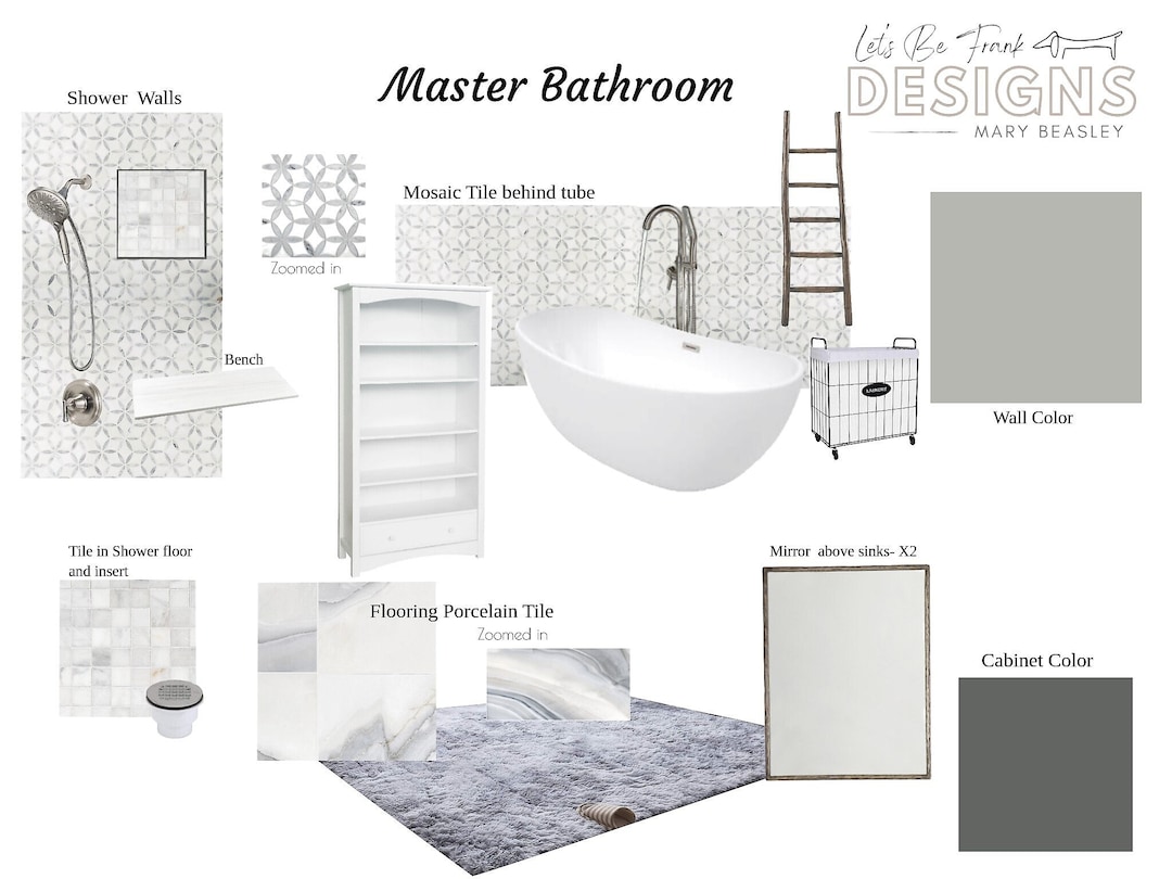 Moodboard - Master Bathroom Gray & White Tile - Etsy
