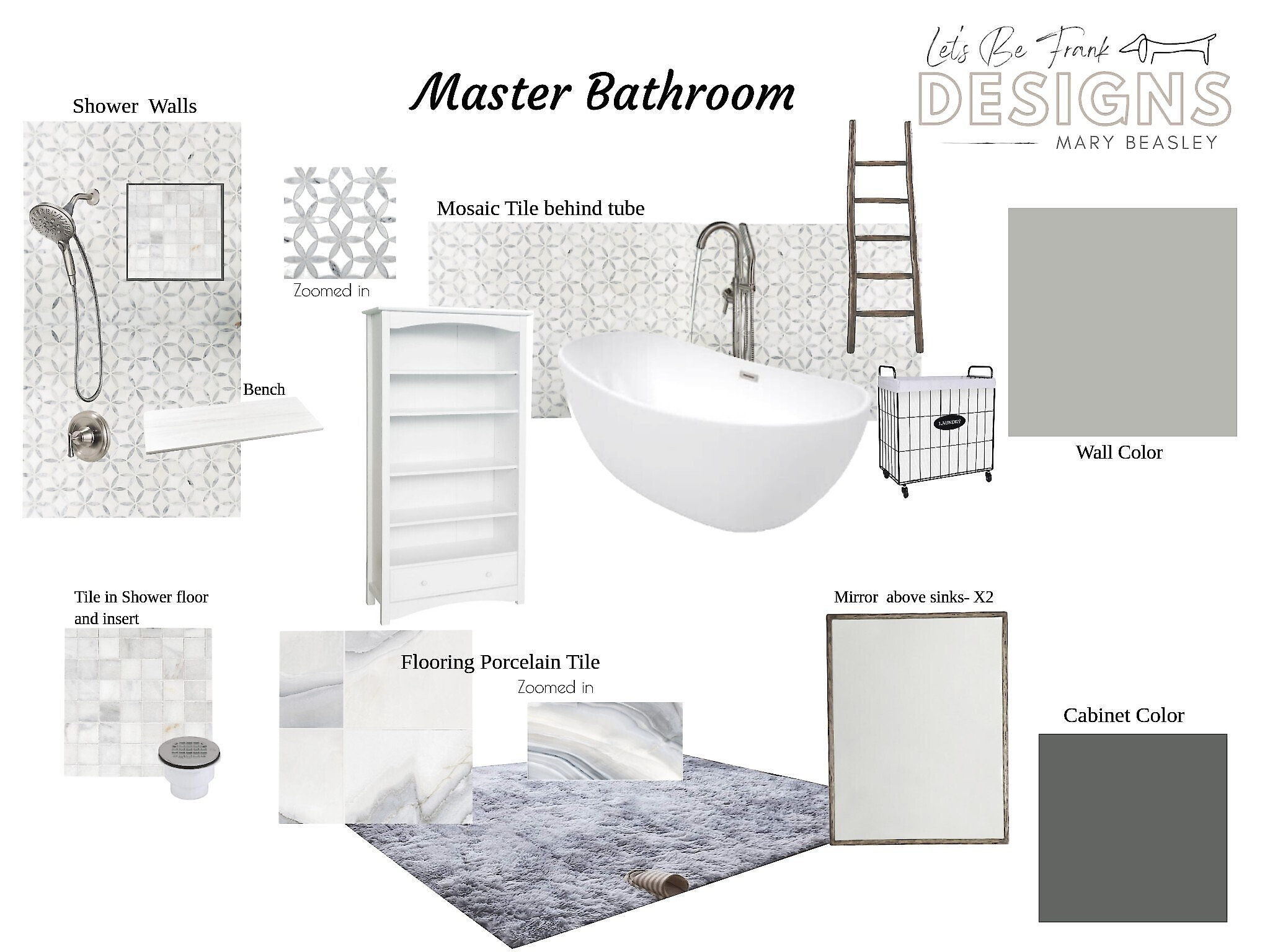 Moodboard - Master Bathroom Gray & White Tile - Etsy