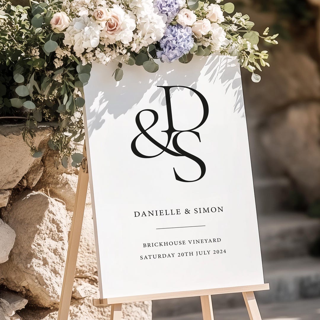 Modern Signage for Timeless & Elegant Weddings | Personalised Welcome ...
