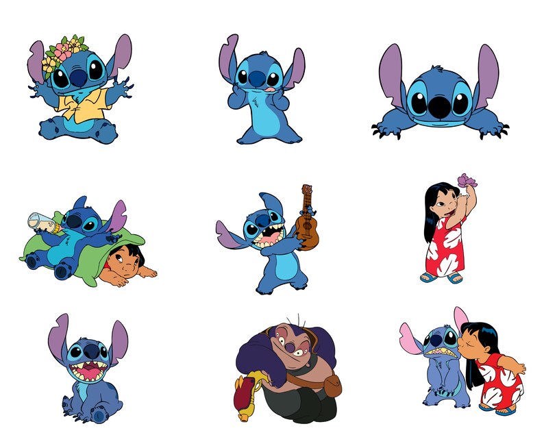 Lilo and Stitch Svg Pack - Lilo and Stitch Set of 9 - Digital Printable ...