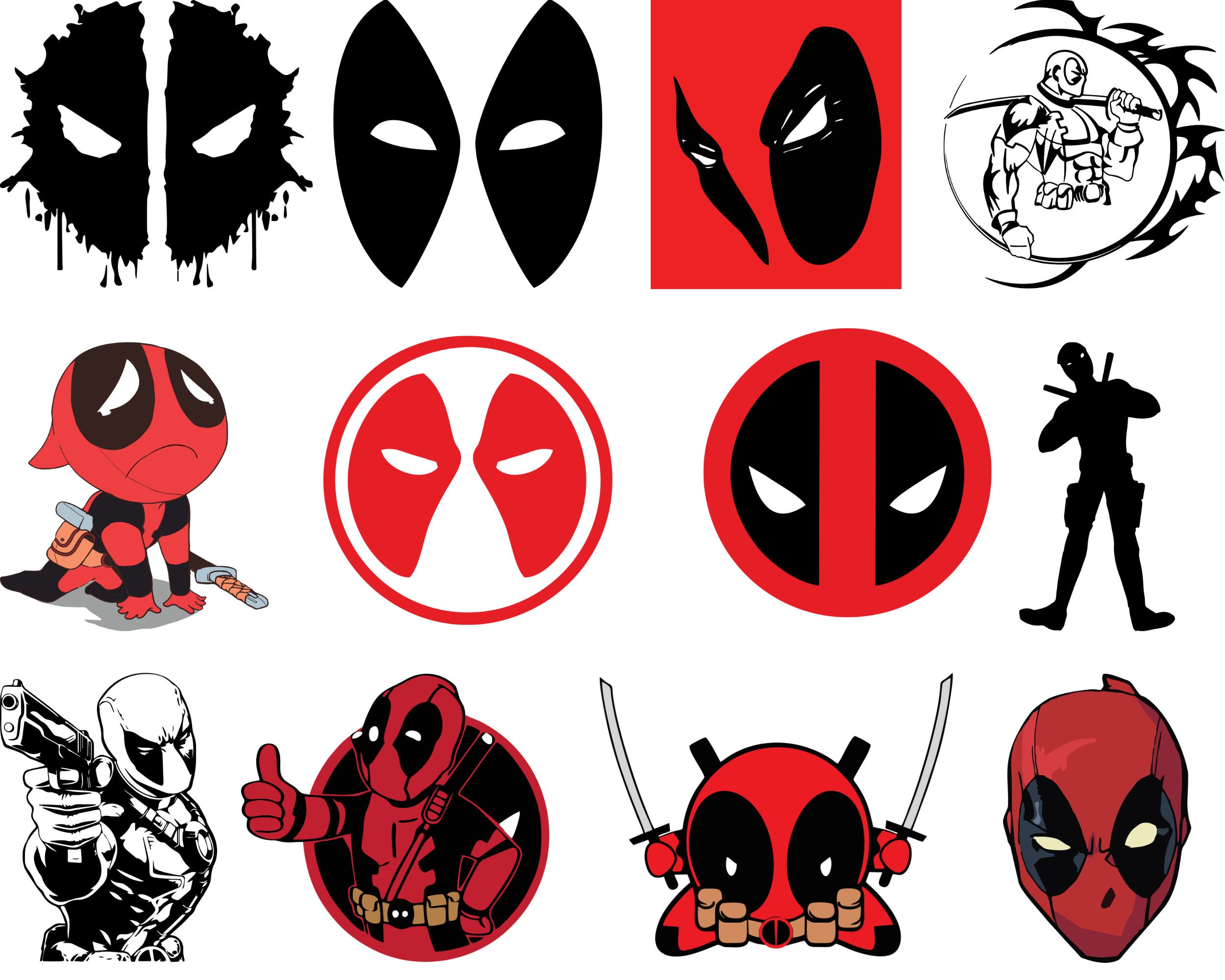 Deadpool Svg Bundle,deadpool Png, Deadpool Cricut,silhouette Clipart ...