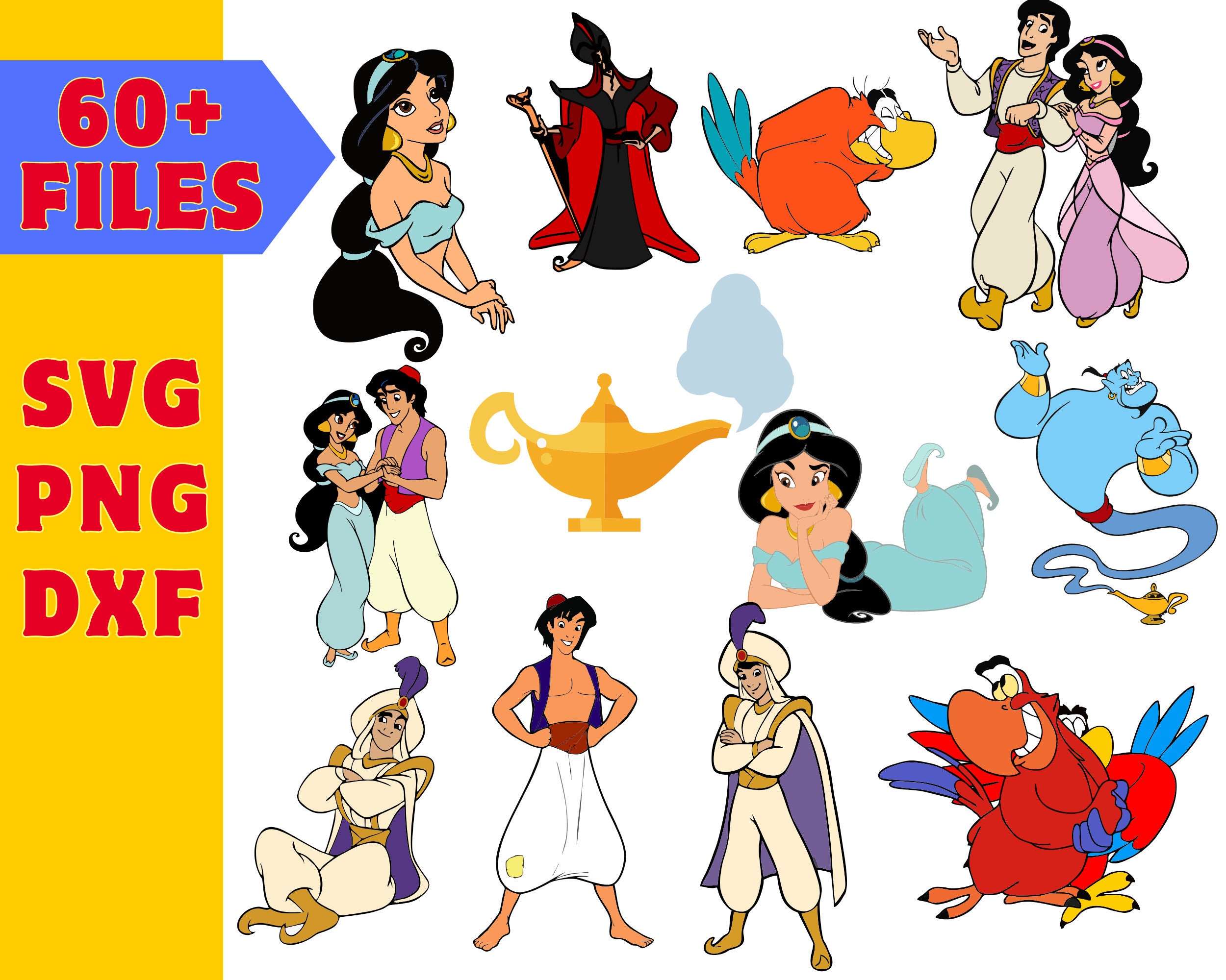 Aladdin Files, Svg Bundle , Aladdin Svg, Princess Jasmine , Genie Svg ...