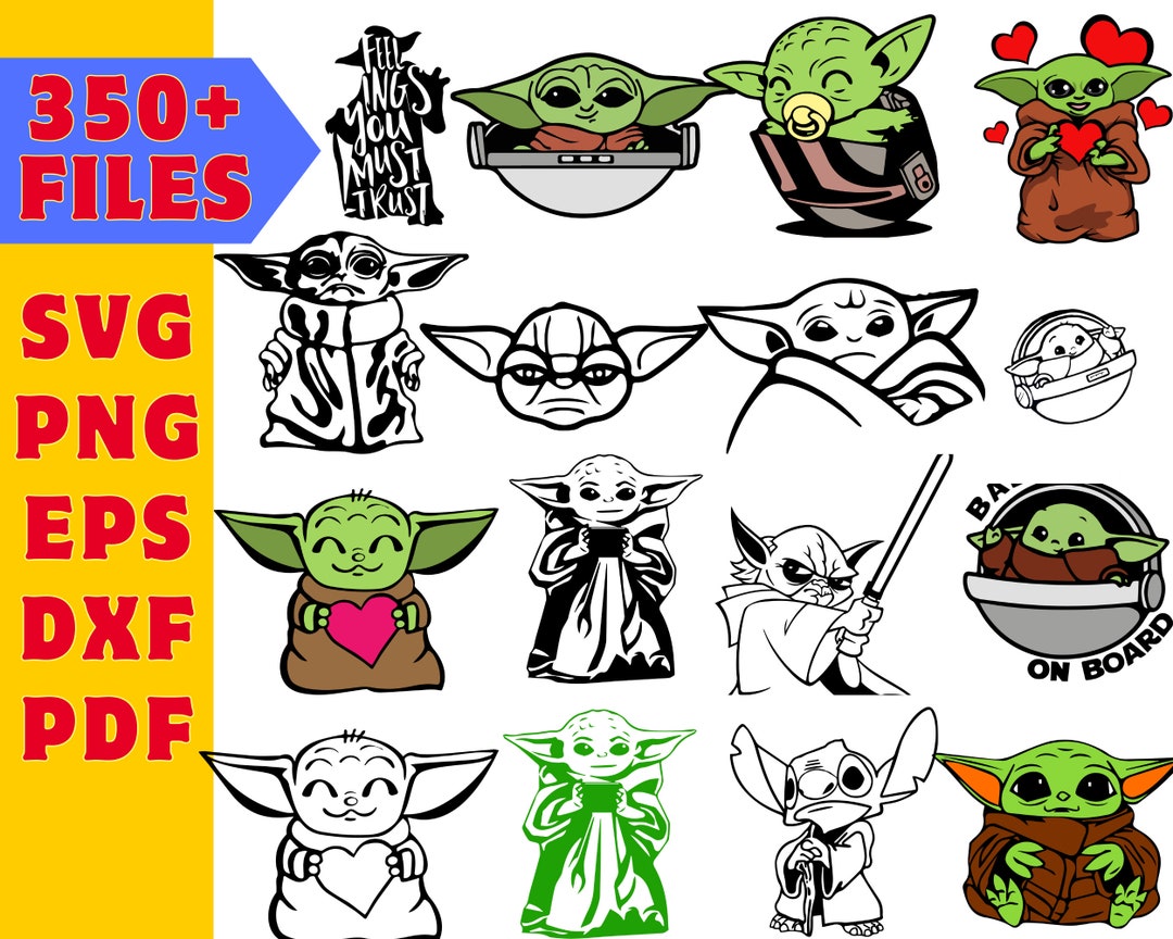 Baby Yoda Silhouette, Yoda Svg Bundle, Baby Yoda Clipart, Cartoon Movie ...