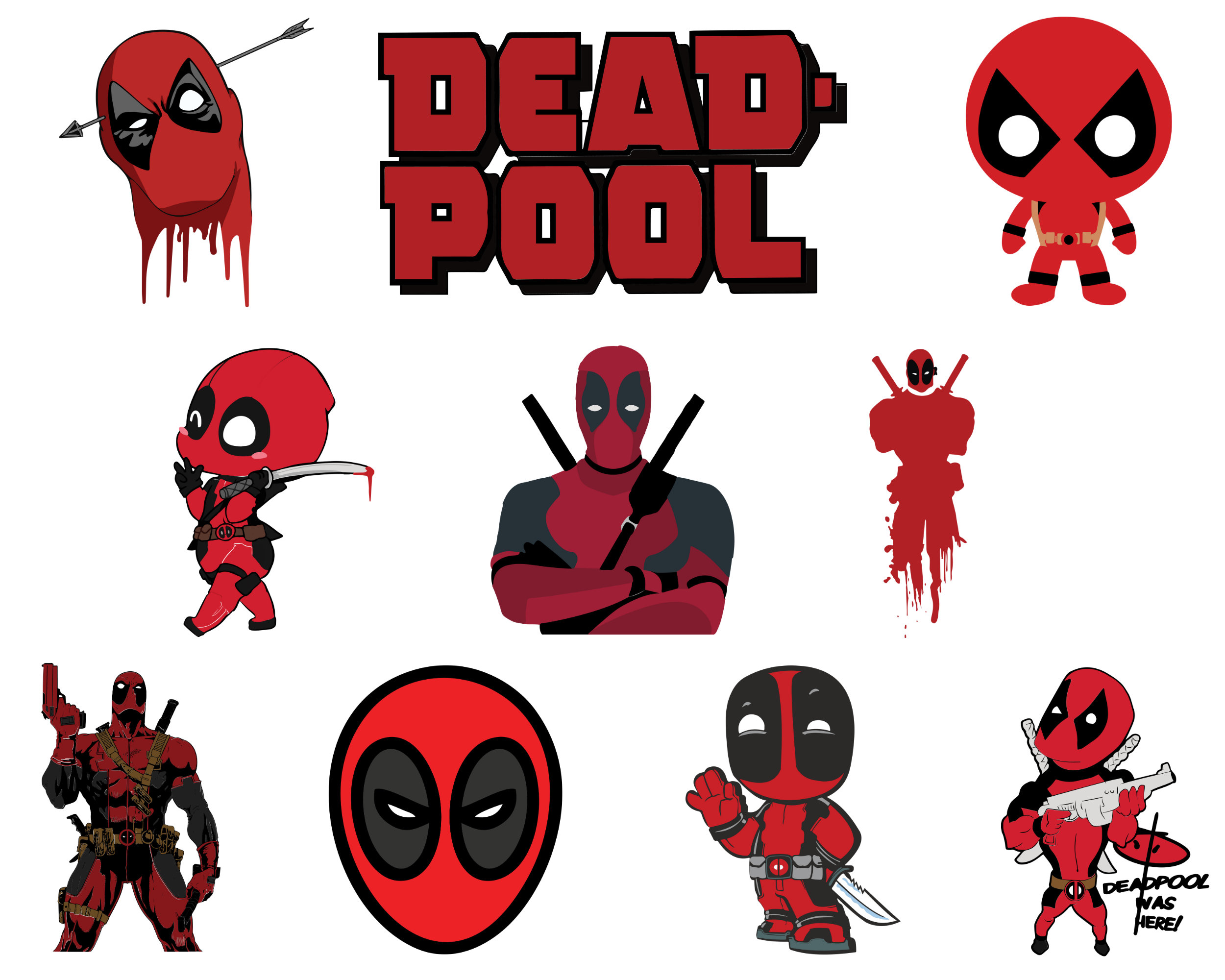 Deadpool Svg Bundle,deadpool Png, Deadpool Cricut,silhouette Clipart ...