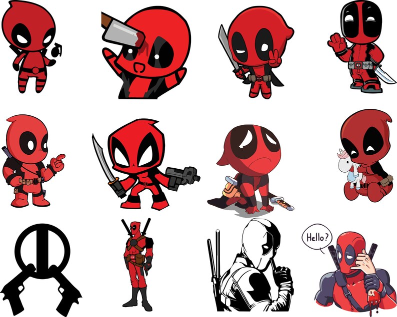 Deadpool Svg Bundle,deadpool Png, Deadpool Cricut,silhouette Clipart ...