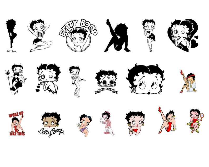 Betty Boop SVG Bundle,betty Boop Layered,svg, Easy Cut,tshirt Print ...