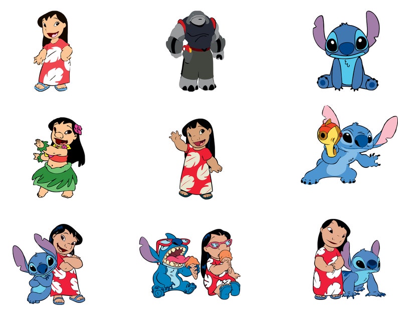 Lilo and Stitch Svg Pack - Lilo and Stitch Set of 9 - Digital Printable ...