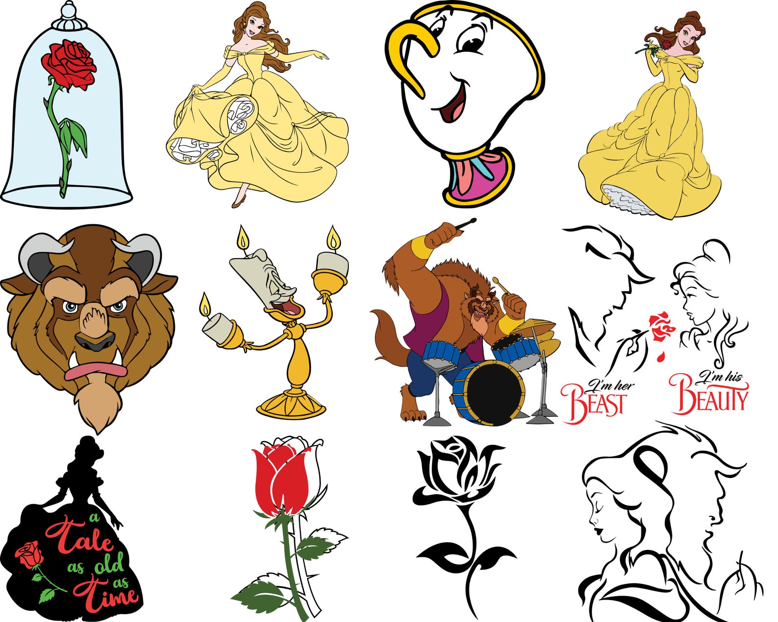 Beauty and the Beast SVG, Belle Svg, Beast Svg, Princess Svg, Beauty ...
