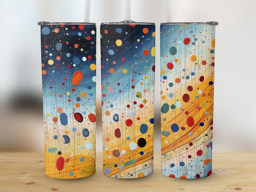 Colorful Dashes and Dots 20 Oz Skinny Tumbler, Sublimation Design ...