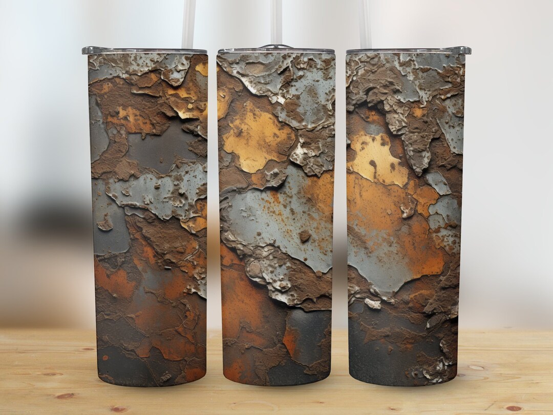 Seamless Rust Metal 20 Oz Skinny Tumbler, Sublimation Design, Digital ...
