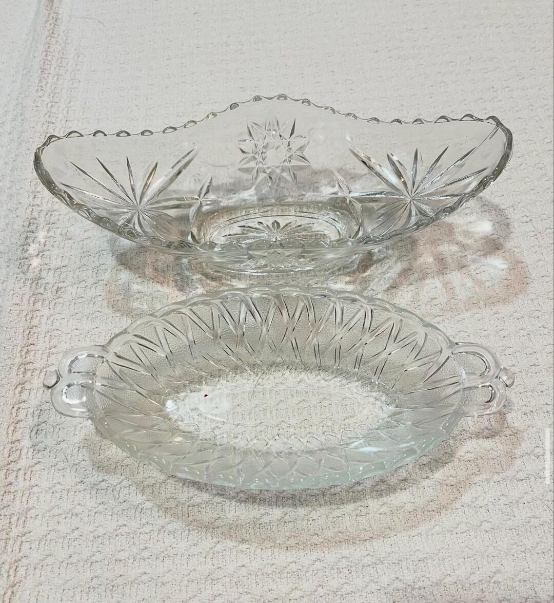 Set of 2 Vintage Glass Relish Dishes - Etsy