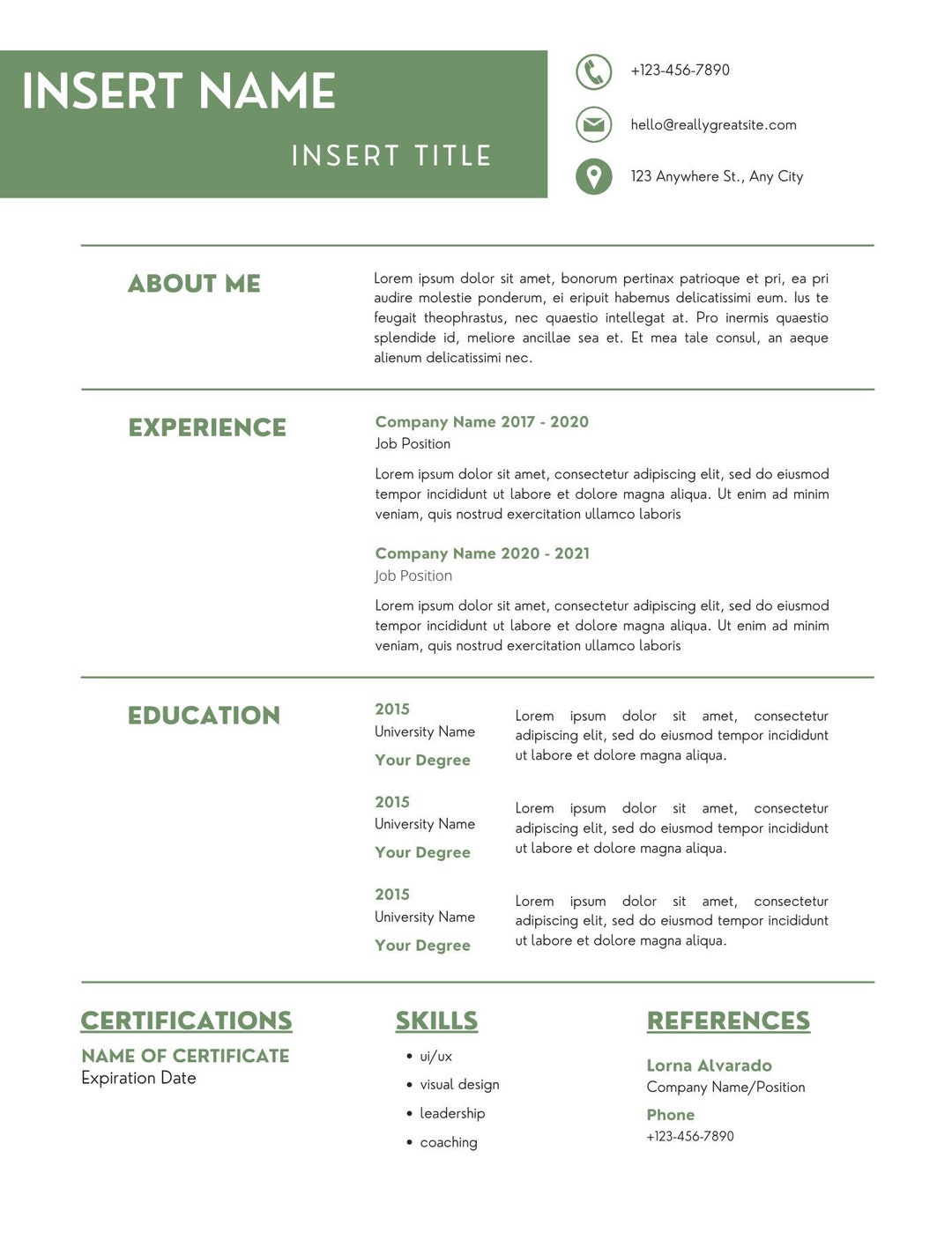 Basic Resume Template - Etsy