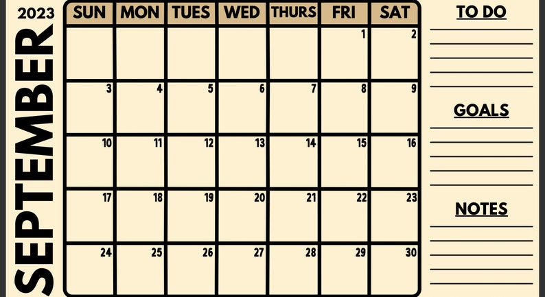 Monthly Calendar Template With Extras! - Etsy