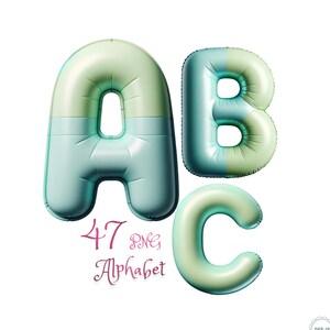 47 PNG 3900px 3D Letter & Number Balloons Clipart Bundle Alphabet ...