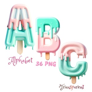 Popsicle Alphabet PNG - Summer Letters Clipart - Ice Lolly Font PNG ...