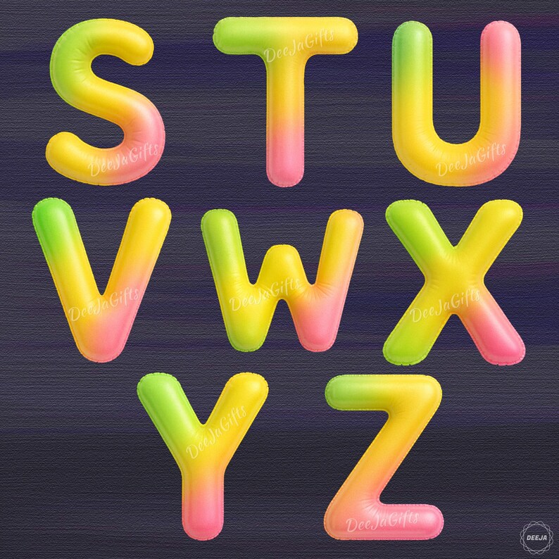 45 Pastel Balloon Alphabet & Number Clipart Bundle | PNG Files for ...