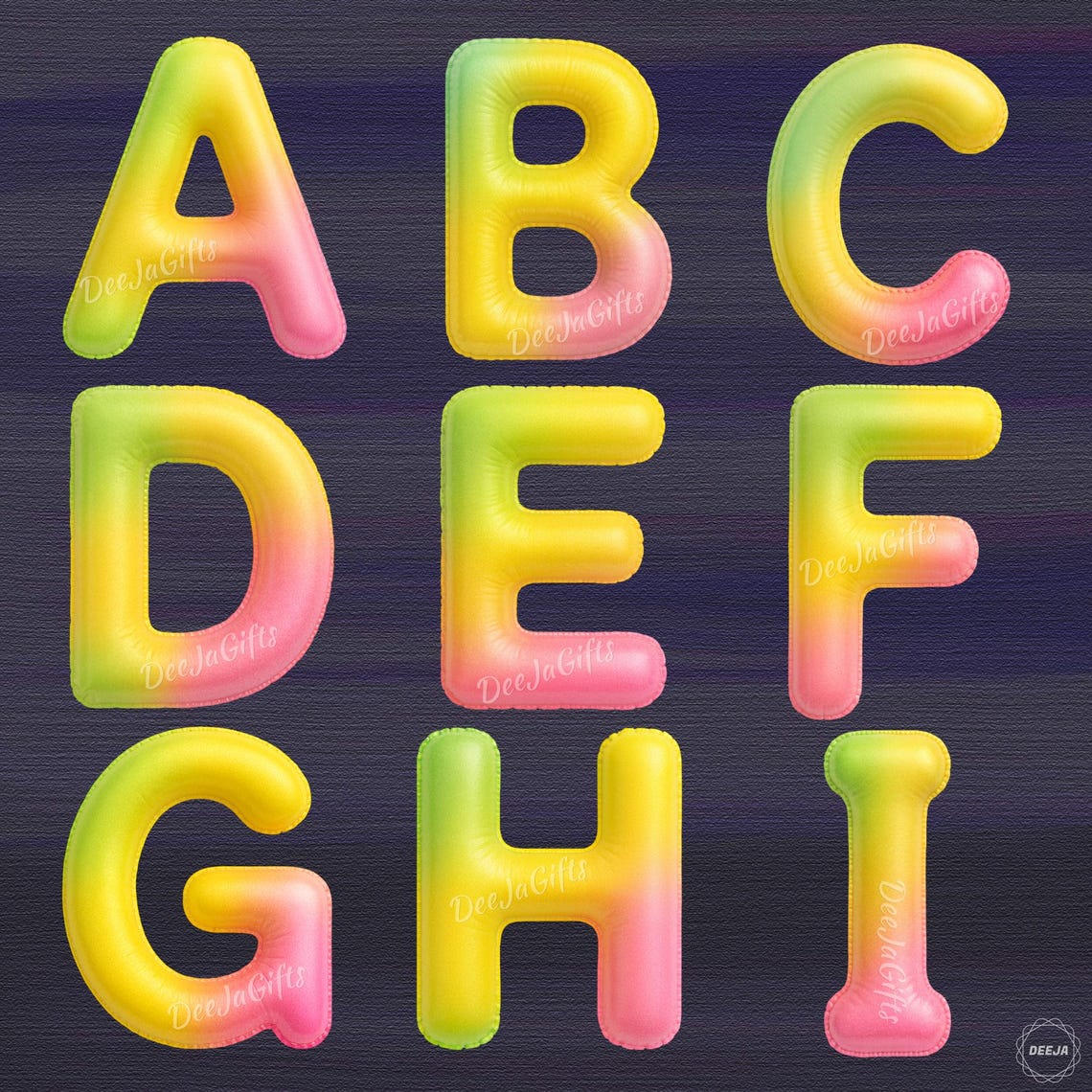 45 Pastel Balloon Alphabet & Number Clipart Bundle | PNG Files for ...