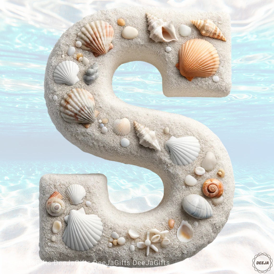 Sand & Seashell Alphabet PNG: Beach Letters Clipart (digital Download ...