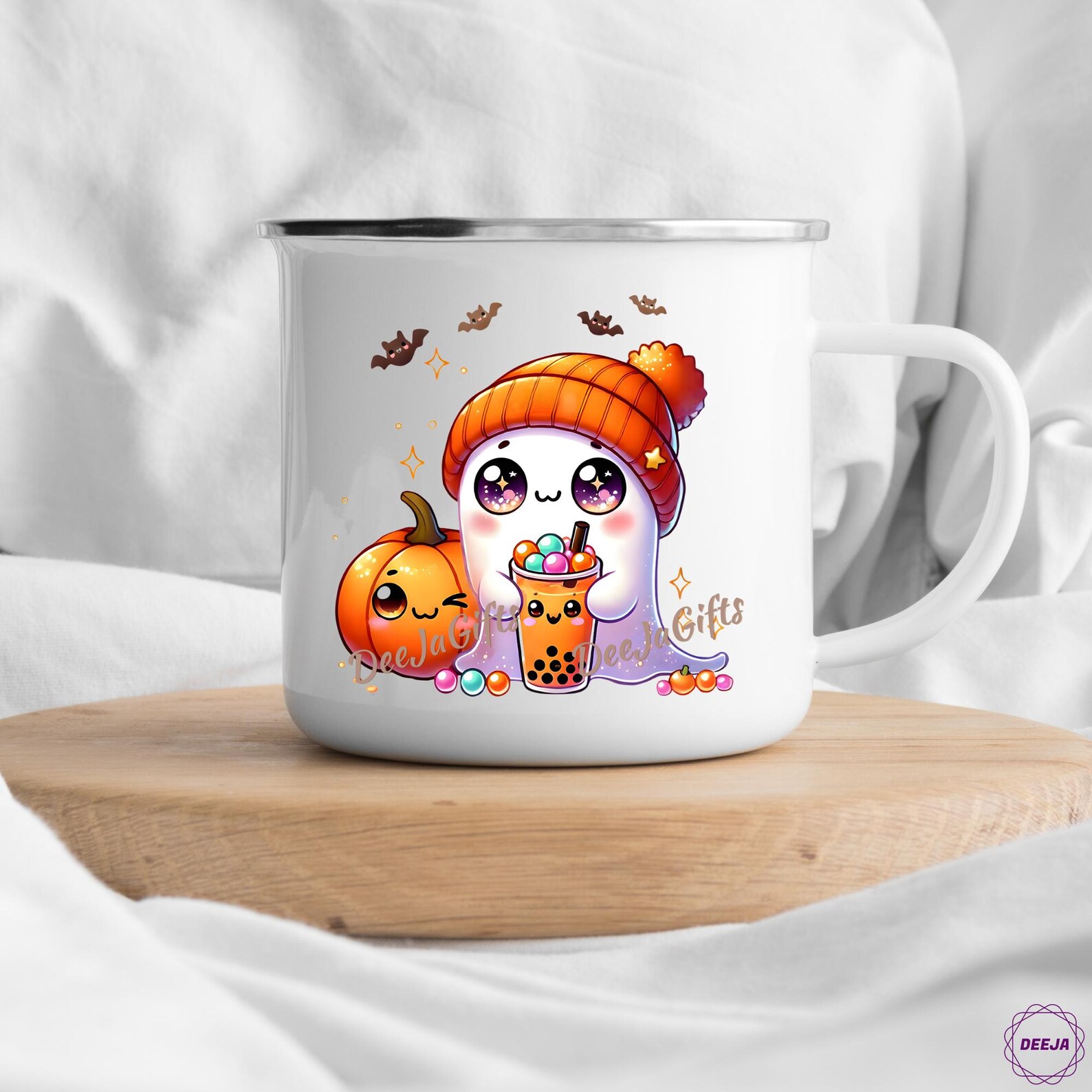 Cute Bougie Ghost Halloween PNG Design Trendy Halloween T-shirt and Mug ...