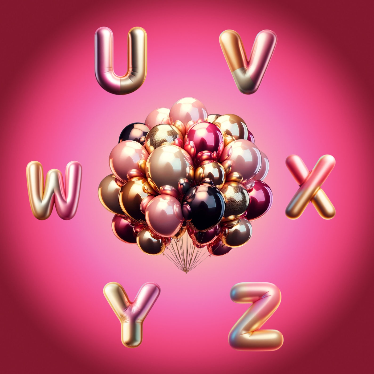 Gold Foil Balloon Alphabet Clipart, Digital Download, Clipart PNG ...