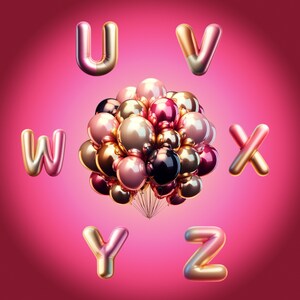 Gold Foil Balloon Alphabet Clipart, Digital Download, Clipart PNG ...