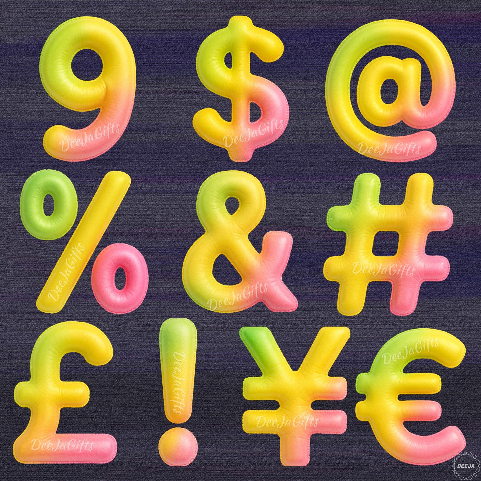 45 Pastel Balloon Alphabet & Number Clipart Bundle | PNG Files for ...