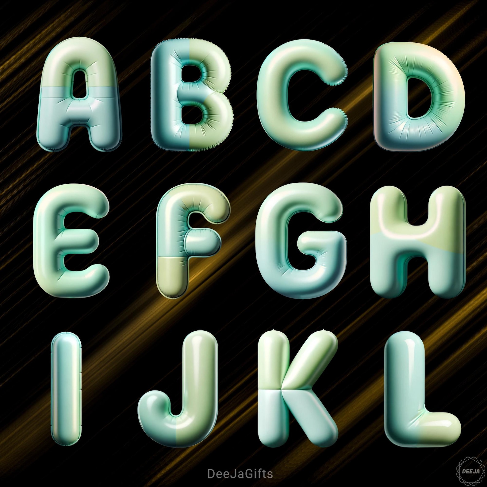 47 PNG 3900px 3D Letter & Number Balloons Clipart Bundle - Alphabet ...