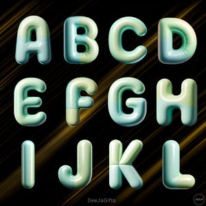 47 PNG 3900px 3D Letter & Number Balloons Clipart Bundle Alphabet ...