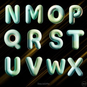 47 PNG 3900px 3D Letter & Number Balloons Clipart Bundle Alphabet ...