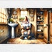 Whimsical Gnome Toilet Clipart PNG Cute Bathroom Gnomes Digital Art for ...