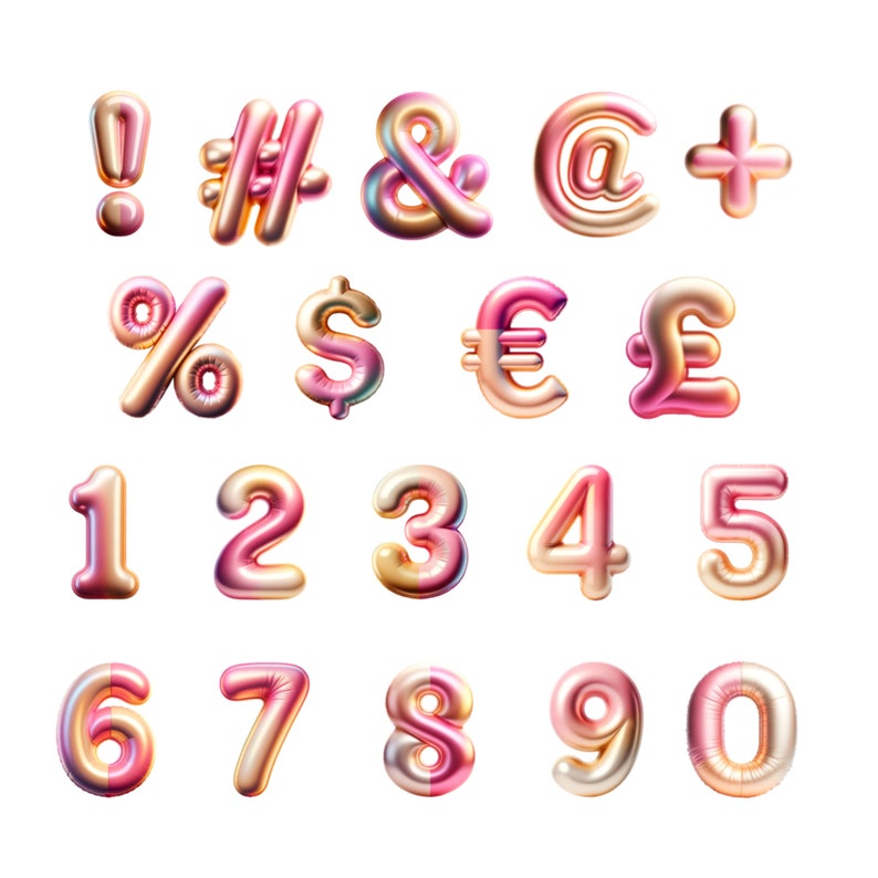 Gold Foil Balloon Alphabet Clipart, Digital Download, Clipart PNG ...